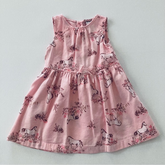 Carter's | Dresses | Carters 9 Months Baby Girl Pink Horse Dress | Poshmark
